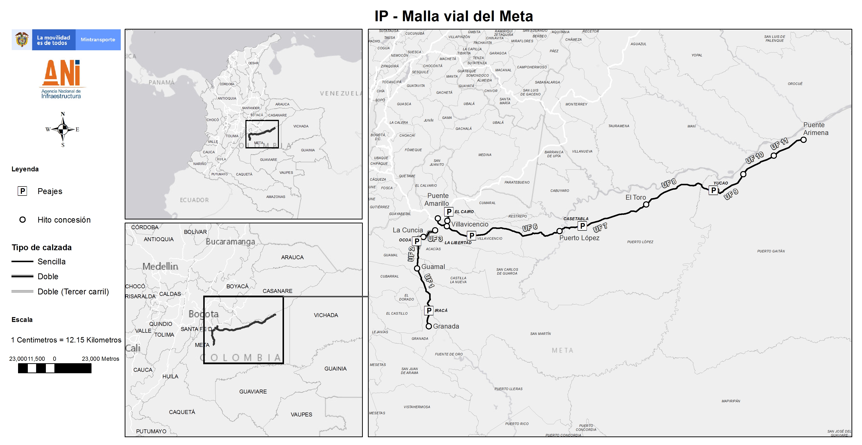 Mapa IP - Malla vial del Meta